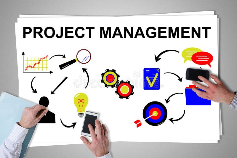 Project Management Concept Placed on a Desk Stock Illustration ...