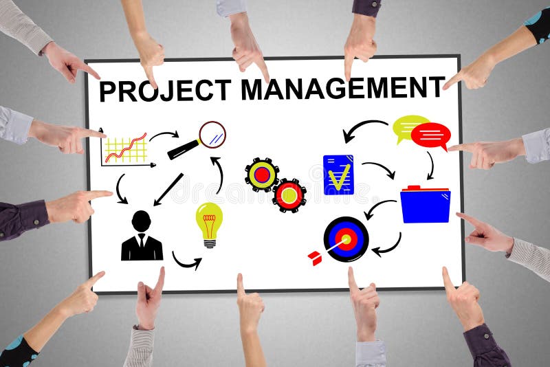 Project Management Concept on a Whiteboard Stock Illustration ...