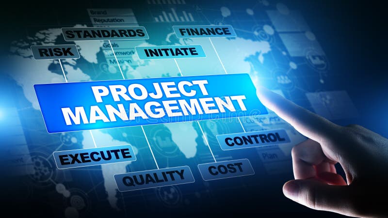 Project Management Diagram on Virtual Screen. Business, Finance and ...