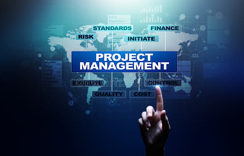 Project Management Diagram on Virtual Screen. Business, Finance and ...