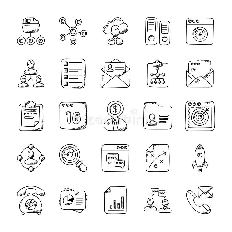 Management Icons Doodle Stock Illustrations – 4,350 Management Icons ...