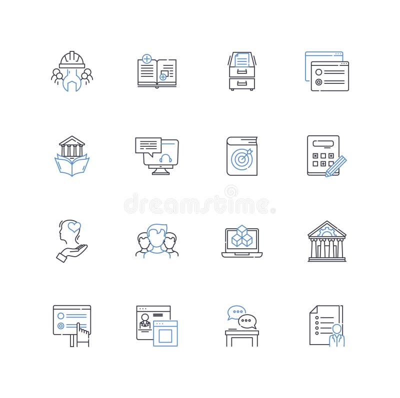 Project Framework Line Icons Collection Methodology Framework Structure Architecture