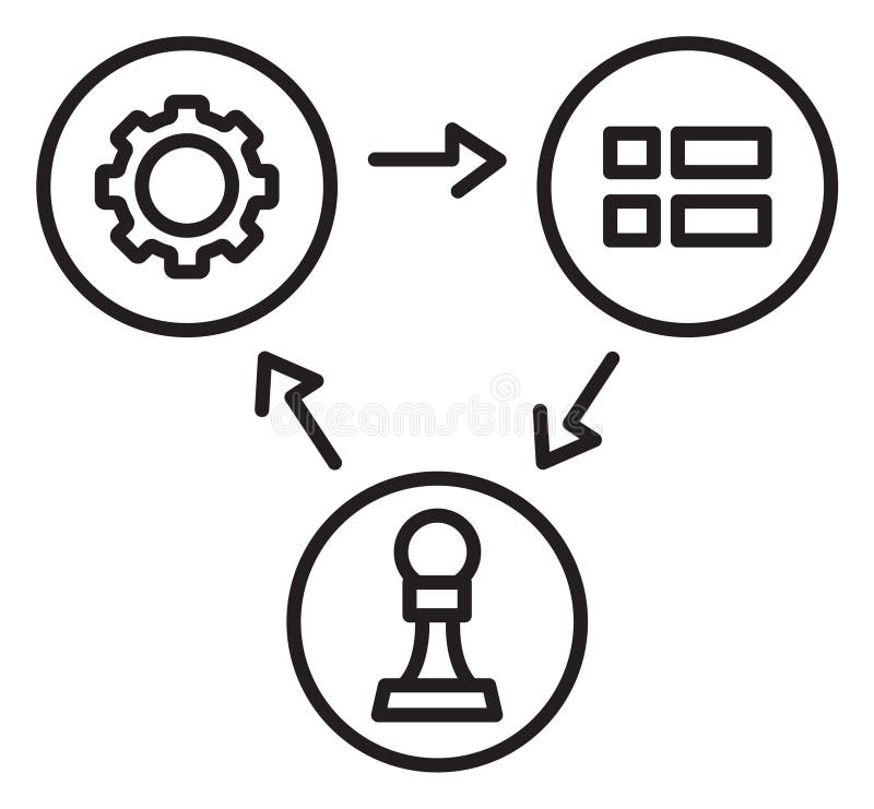 Project Management Gear, Pawn, List, Strategic Plan Vector Icon ...