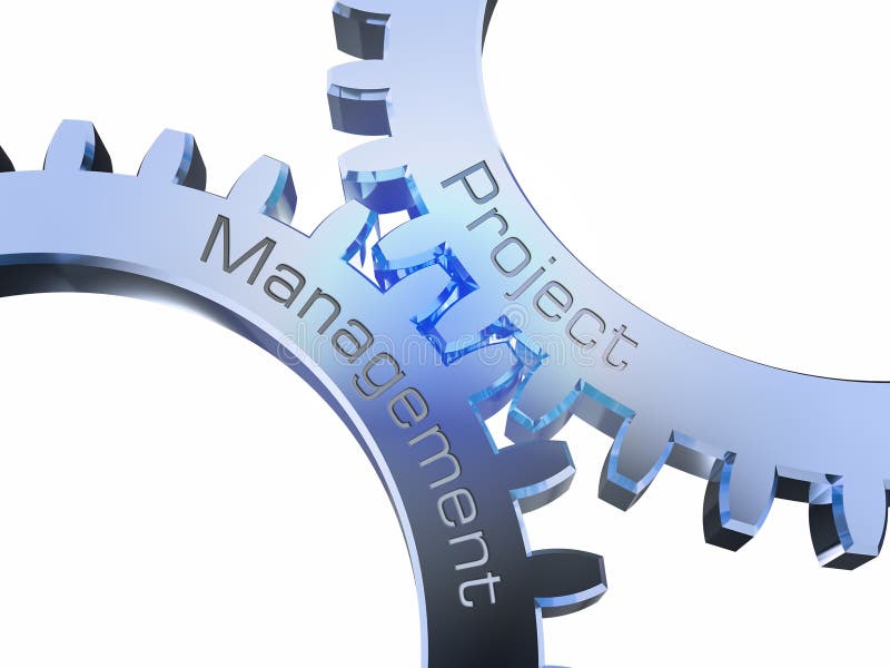Project Management on Gearwheels Stock Illustration - Illustration of ...