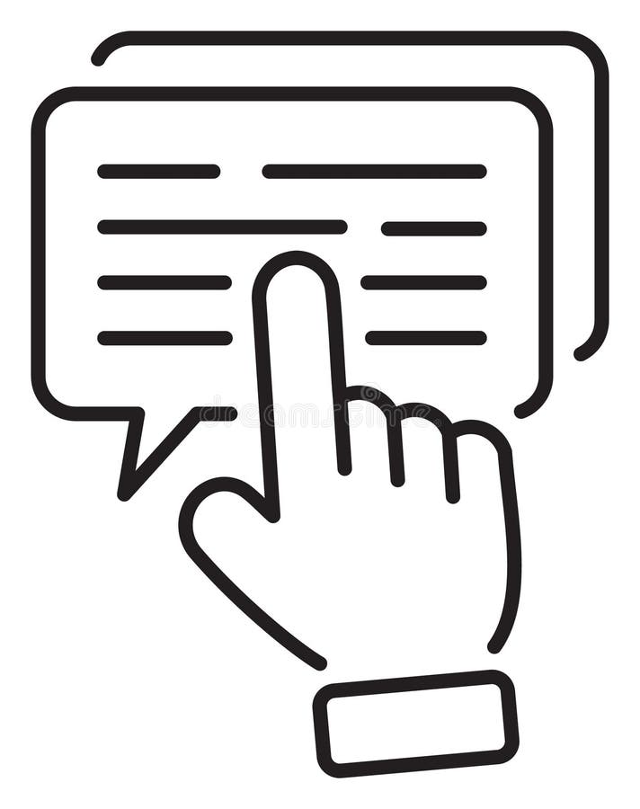 Project Management Hand, Conversation Bubble, Testimonials Vector Icon ...