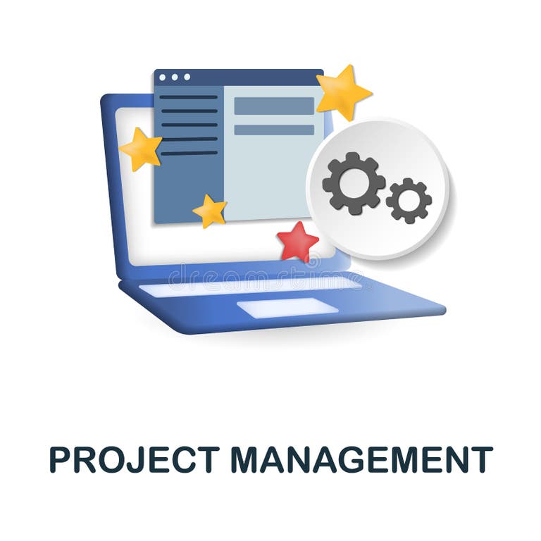 Project Management Icon. 3d Illustration from Web Development ...