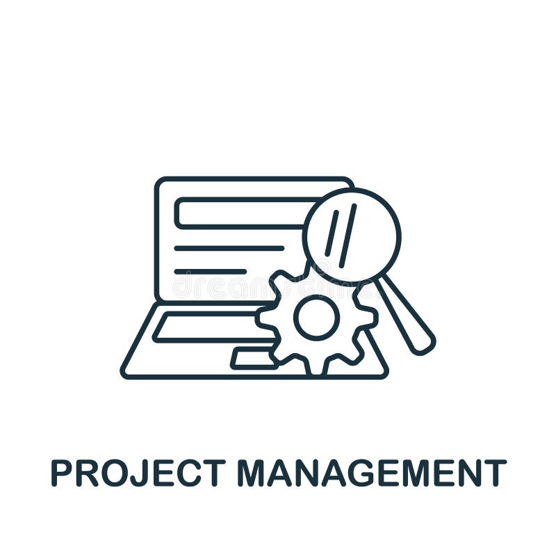 Project Management Icon. Line Simple Web Development Icon for Templates ...