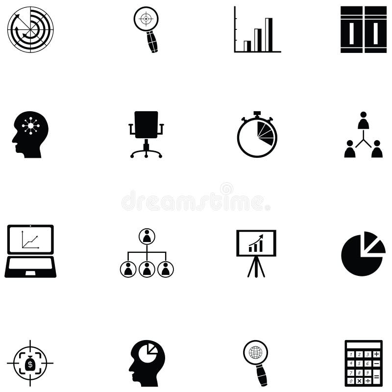 Project Management Icon Set Stock Vector - Illustration of marketing ...