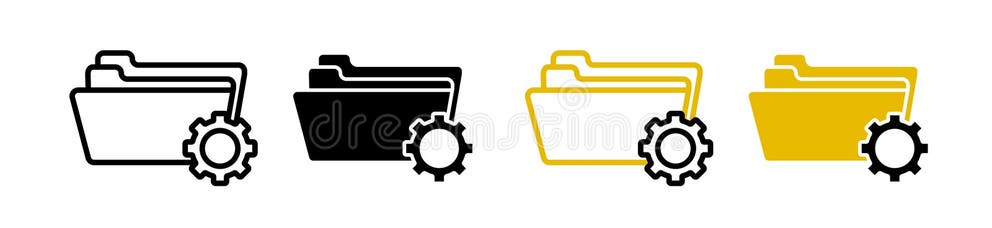 Project Management Icon Set. Folder Assignment Data Vector Logo Symbol ...