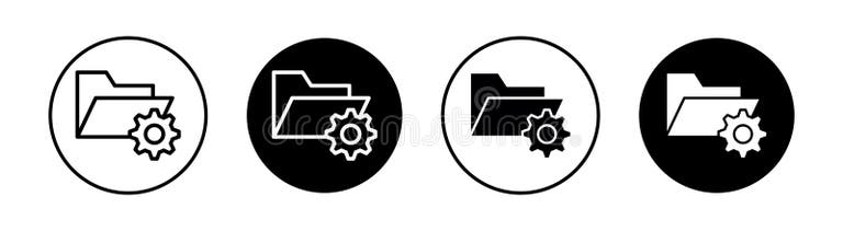 Project Management Icon Set. Folder Assignment Data Vector Logo Symbol ...