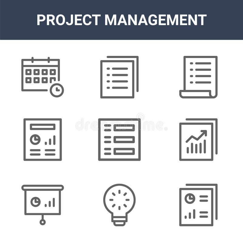 9 Project Management Icons Pack. Trendy Project Management Icons on ...