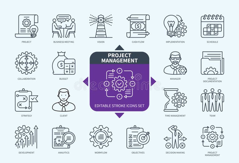 Project Management Icon Description Stock Illustrations – 445 Project ...
