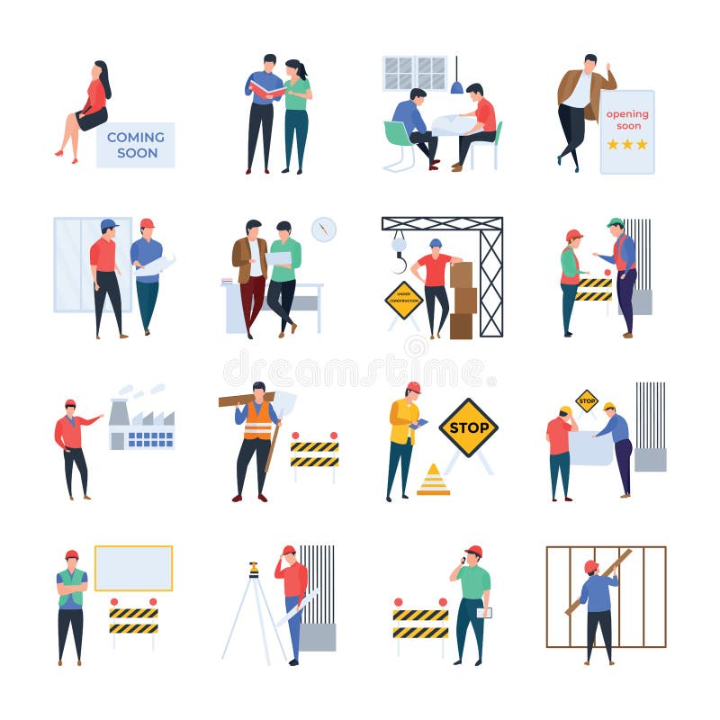 Project Management Illustrations Set Stock Illustration - Illustration ...