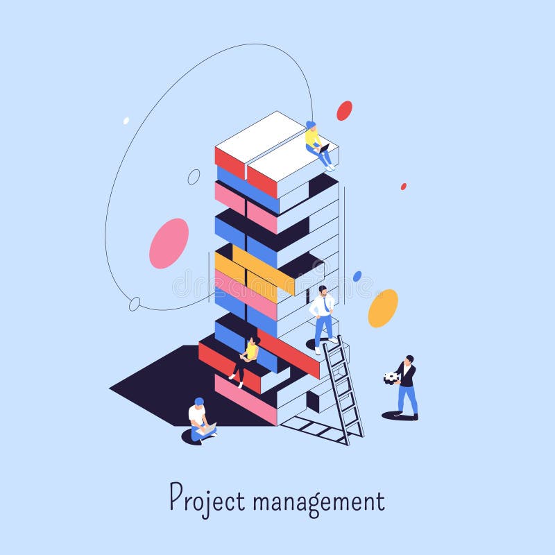 Project Management Isometric Background Stock Vector - Illustration of ...