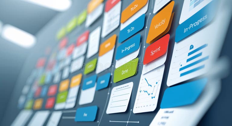 Project Management Kanban Board Agile Scrum Workflow Software Development Visualization Tool ...