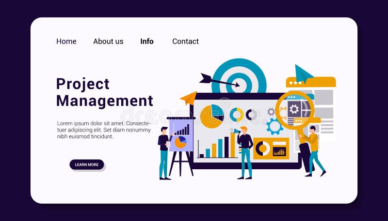 Project Management Landing Page Template Graphic Design Illustration ...