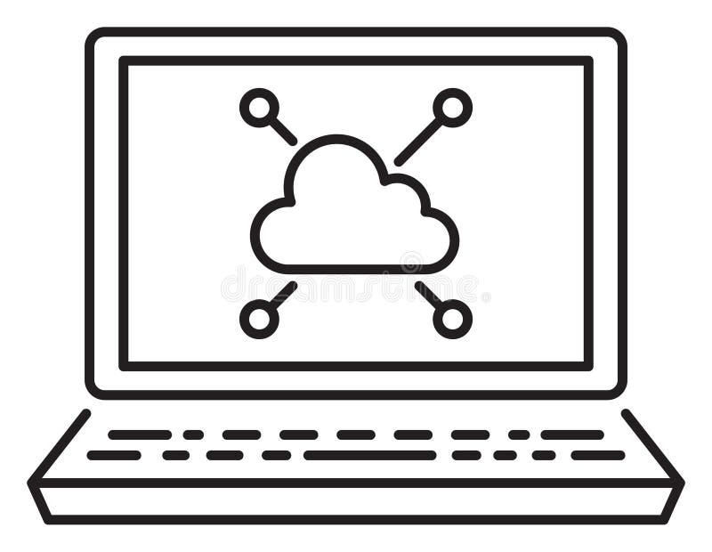 Project Management Laptop, Cloud Computing Vector Icon Illustration ...