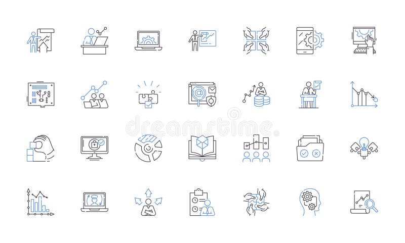 Project Management Line Icons Collection. Planning, Execution ...