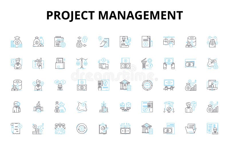 Project Management Linear Icons Set. Planning, Organizing, Scheduling ...