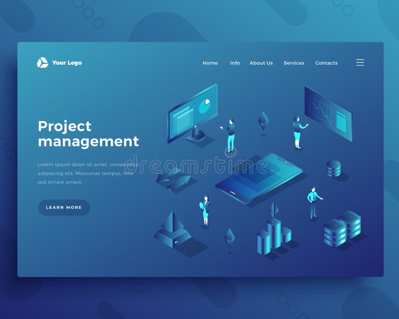 Project Management Office People Characters and Interact with Dashboard ...