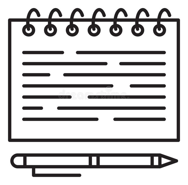Project Management Pen, Notepad Vector Icon Illustration Stock Vector ...