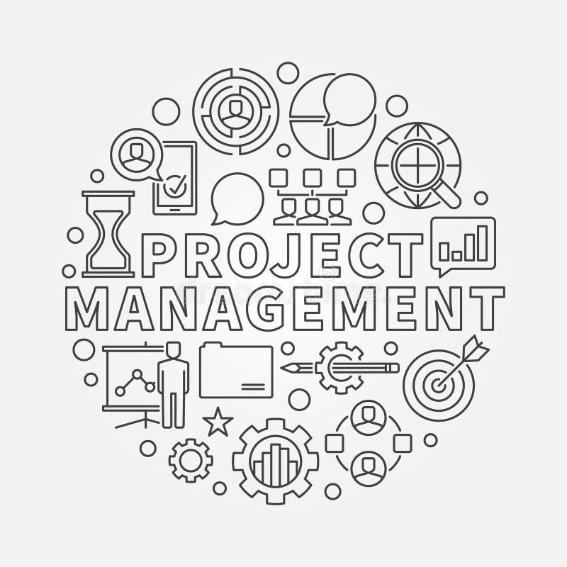 Project Management Round Illustration Stock Vector - Illustration of ...