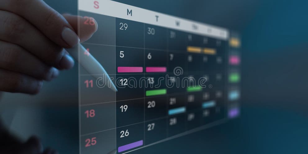 Project Management and Schedule Planning Displayed on a Digital ...