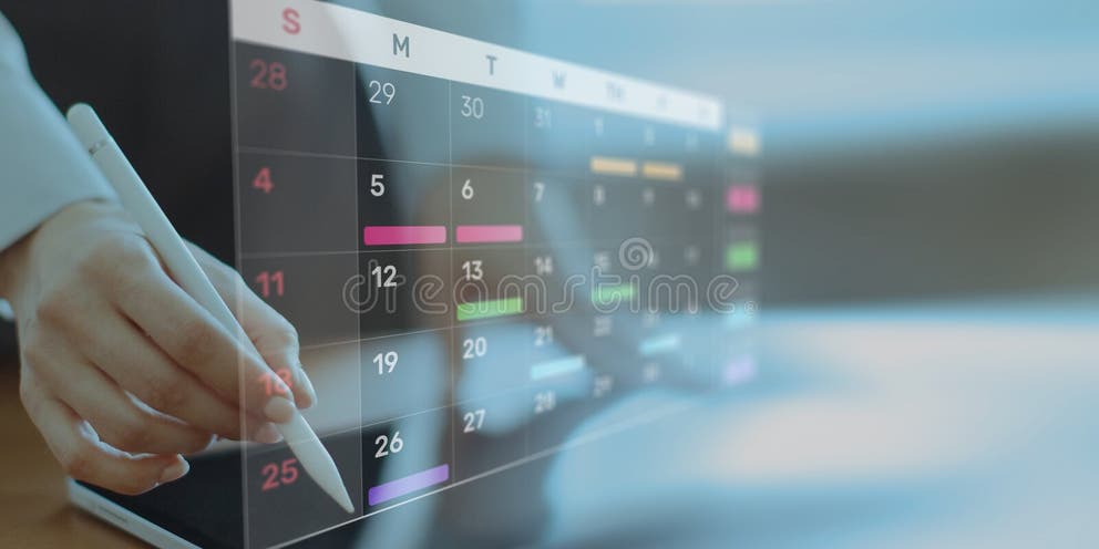 Project Management and Schedule Planning Displayed on a Digital ...