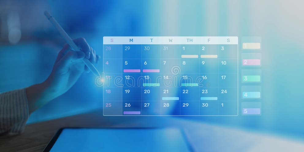 Project Management and Schedule Planning Displayed on a Digital ...