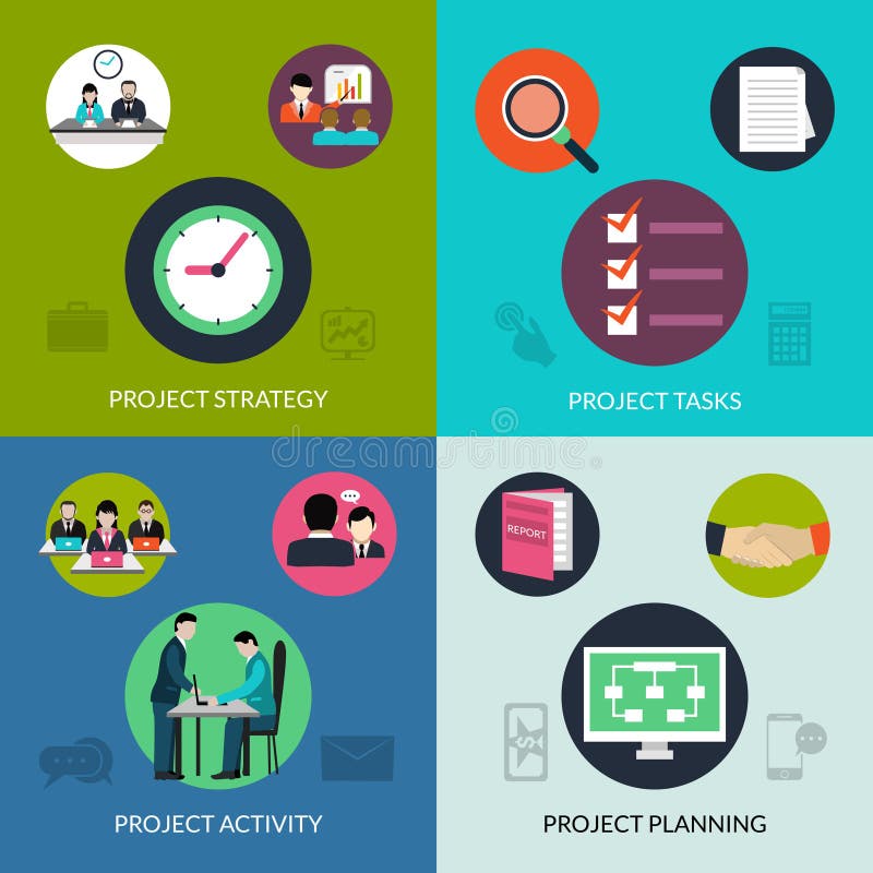 Project Management Set stock vector. Illustration of flat - 59190192