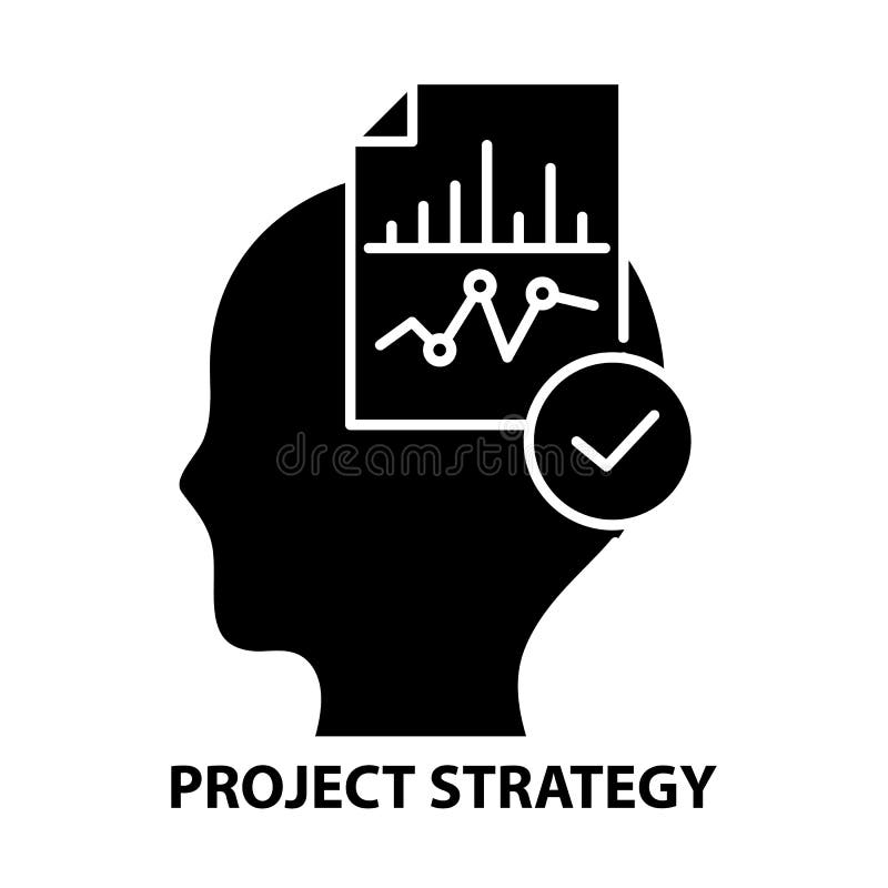 Project Management Icon, Black Vector Sign with Editable Strokes ...