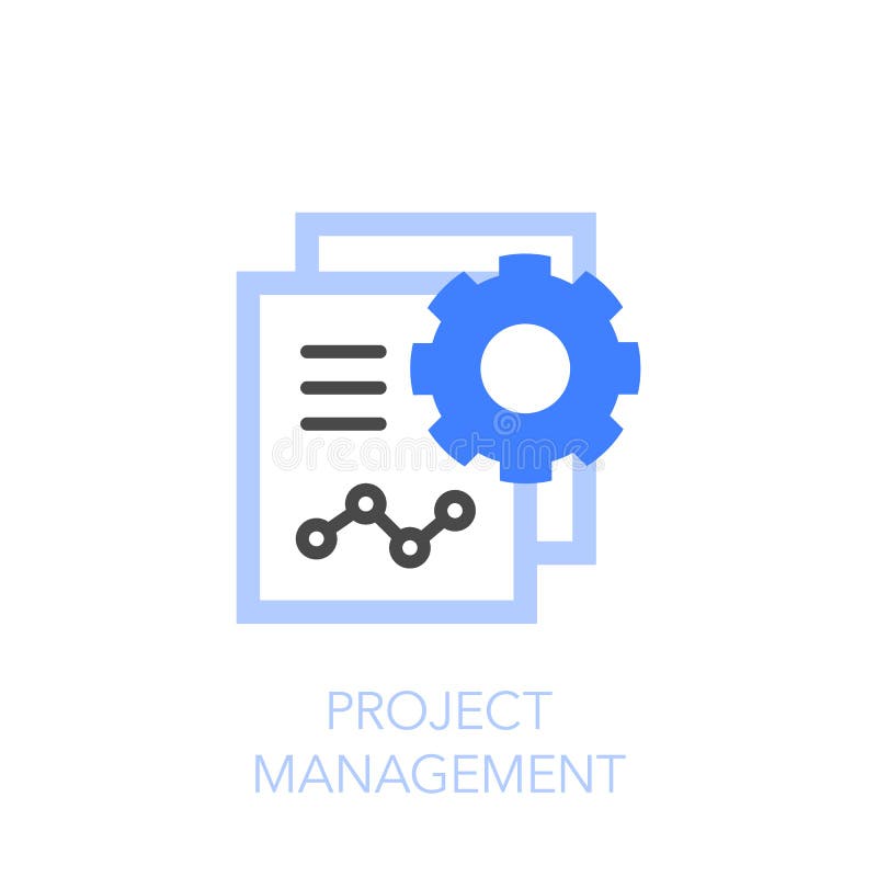 Project Management Symbol with a Documentations and Cogwheel Stock ...