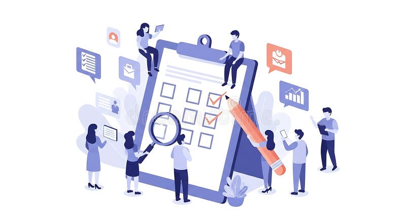 Project Management and Team Collaboration Concept Illustration Stock ...