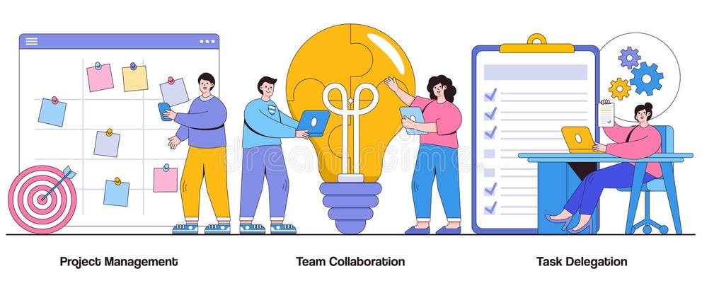 Project Management, Team Collaboration, Task Delegation Concept with ...