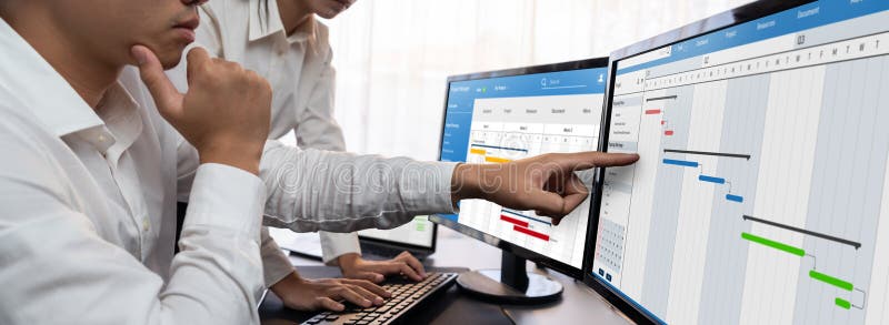 Business People Planning Time and Deadline for Company Task ...