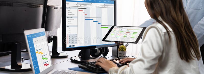 Business People Planning Time and Deadline for Company Task ...