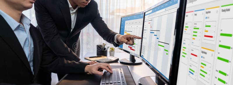 Business People Planning Time and Deadline for Company Task ...