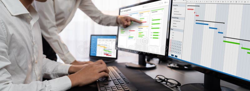 Business People Planning Time and Deadline for Company Task ...