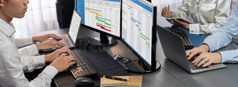 Business People Planning Time and Deadline for Company Task ...