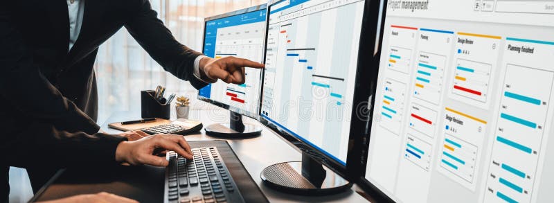 Business People Planning Time and Deadline for Company Task ...