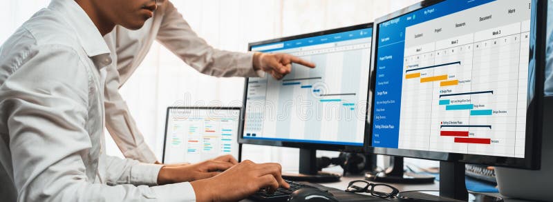 Business People Planning Time and Deadline for Company Task ...