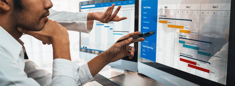 Business People Planning Time and Deadline for Company Task ...