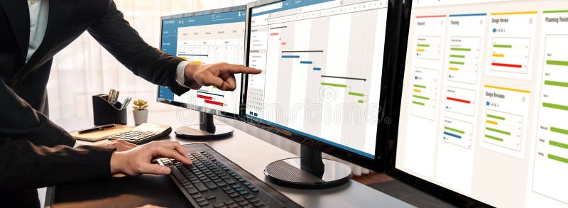 Business People Planning Time and Deadline for Company Task ...