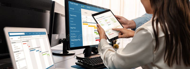 Business People Planning Time and Deadline for Company Task ...