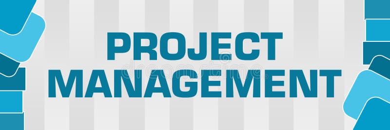 Project Management Blue White Set Stock Illustration - Illustration of ...