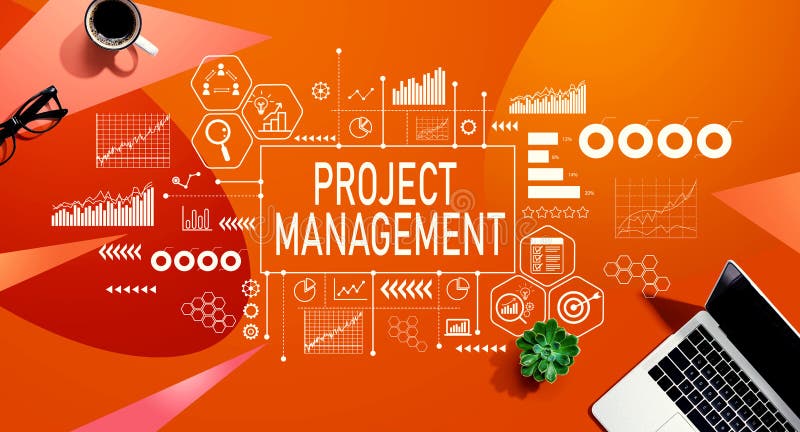 Project Management Theme with Person Using a Laptop Editorial Stock ...