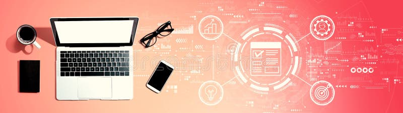 Project Management Theme with a Laptop Computer Stock Image - Image of ...