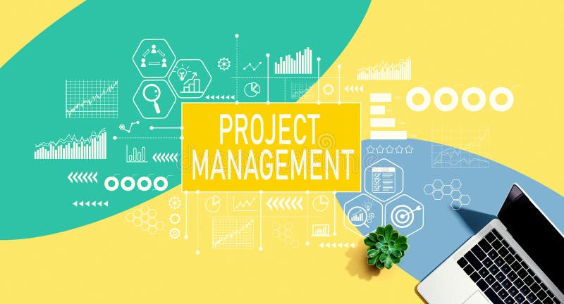 Project Management Theme with Person Using a Laptop Stock Image - Image ...