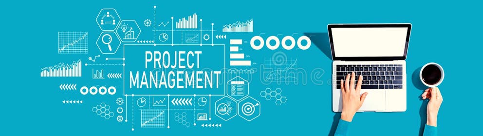 Project Management Theme with Person Using a Laptop Stock Photo - Image ...