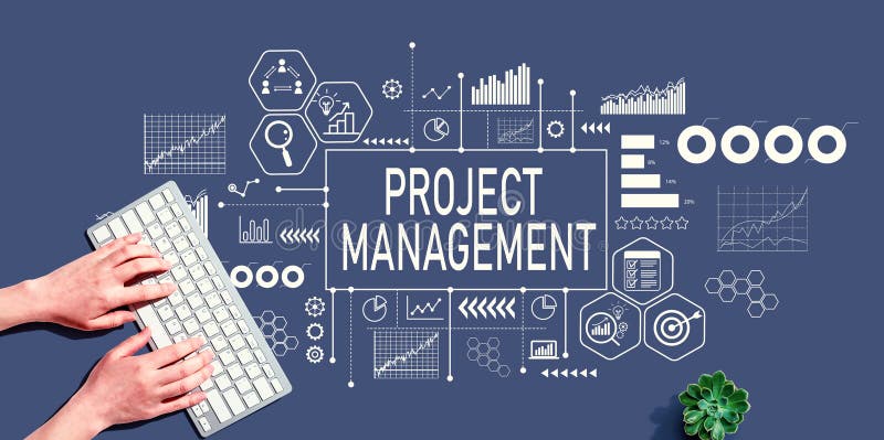 Project Management Theme with Person Using Pc Keyboard Stock Photo ...